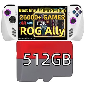 RetroBat Batocera Game Card System for ROG Ally, 512GB Micro SD Card Built-in 26000 Retro Game System Emulator for ROG Ally, RetroBat Retro Game System for ROG Ally