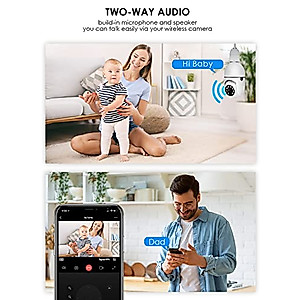 Reobiux Light Bulb Security Camera, Full-HD 1080P 360 Degree Panoramic 2.4Ghz Wireless WiFi Camera,with Infrared Night Vision & Motion Detection & 2-Way Audio Home Camera for Baby/Elder/Pet