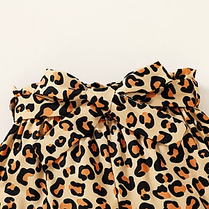 Little MISS Sassy Toddler Baby Girl Summer Clothes Bowknot Off Shoulder Sleeveless Tops + Leopard Shorts Sets with Headband (White, 18-24 Months)