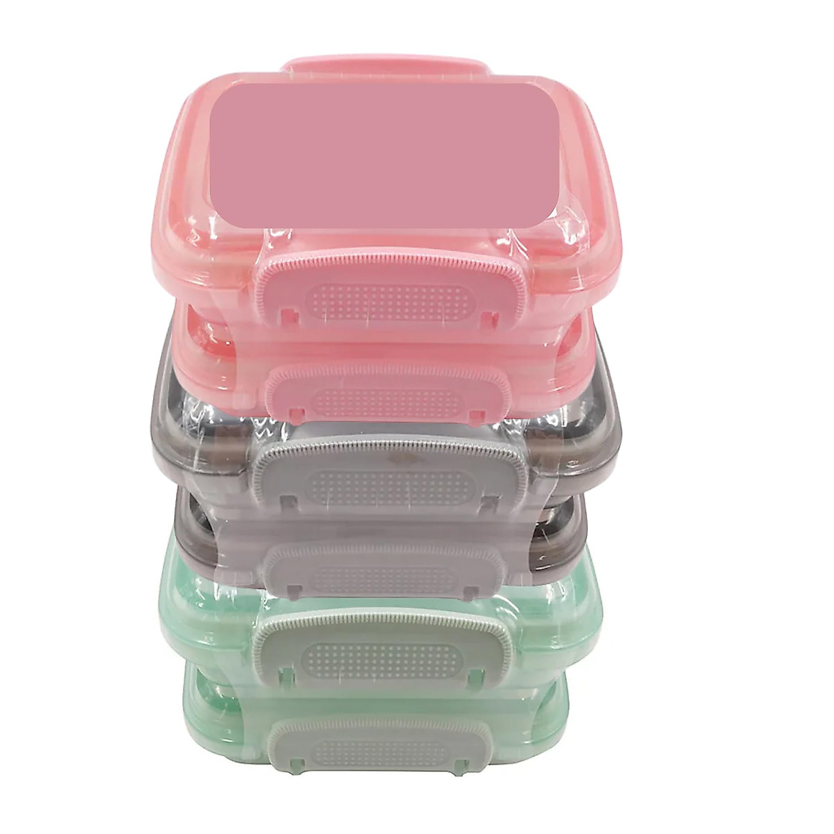 alsoco Set of 6 Lock-Top Snack Containers with Lids Great for Storing small items, deck of cards, crayons,