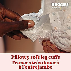 HUGGIES Nighttime Baby Diapers Overnites, White, Size 3 , 24 Count