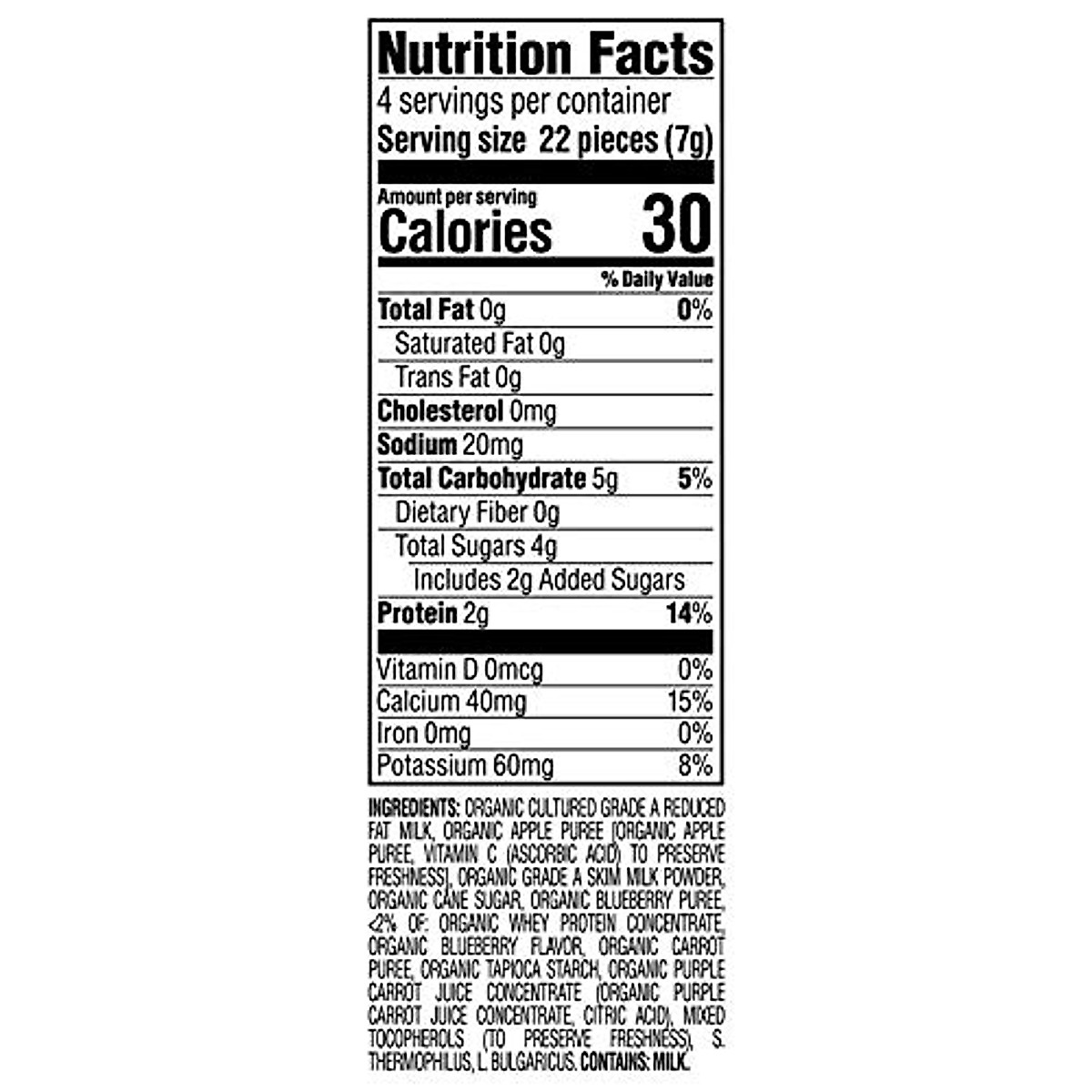 Happy Baby Organics Baby Snacks, Greek Yogis, Freeze Dried Yogurt &Veggie Fruit Snacks, Gluten Free Babies 9+ Months, Blueberry & Purple Carrot, 1 Ounce