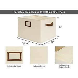 StorageWorks 45L Extra Large Fabric Storage Bins with PU Handles 2-pack, 32L Decorative Storage Bins for Shelves 3-pack,