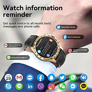 Smart Watches for Men Women,Activing Fitness Tracker with Blood Oxygen Saturation&Heart Rate Monitor,1.28 inch Full Touch Screen,IP68 Waterproof Smart Watch for Android iOS Phones (Gold)