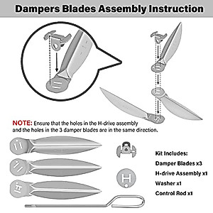 Lsshao 22-1/2-Inch One-Touch Cleaning System Kit for Weber Kettle Grills, 7444 Weber Charcoal Grill Replacement Parts, Silver