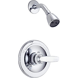 Delta Faucet Foundations Chrome Shower Faucet Set with 2-Spray Chrome Shower Head, Shower Trim Kit, Shower Faucet Sets Complete, Chrome BT13210 (Valve Not Included)