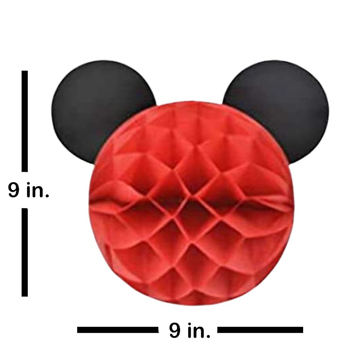 Mickey Birthday Party Decorations - Mickey Inspired Honeycomb Hanging Mouse Ears - Cartoon Mouse Birthday Decorations - 6 Mickey Honeycomb Balls by Jolly Jon (Honeycomb Only)