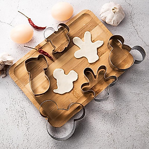 5PCS Mickey Mouse Cookie Cutters, Mickey Minne Mouse Shapes Themed Biscuits Molds Stainless Steel Metal Cutter for Kids Birthday Party Holidays Baby Shower