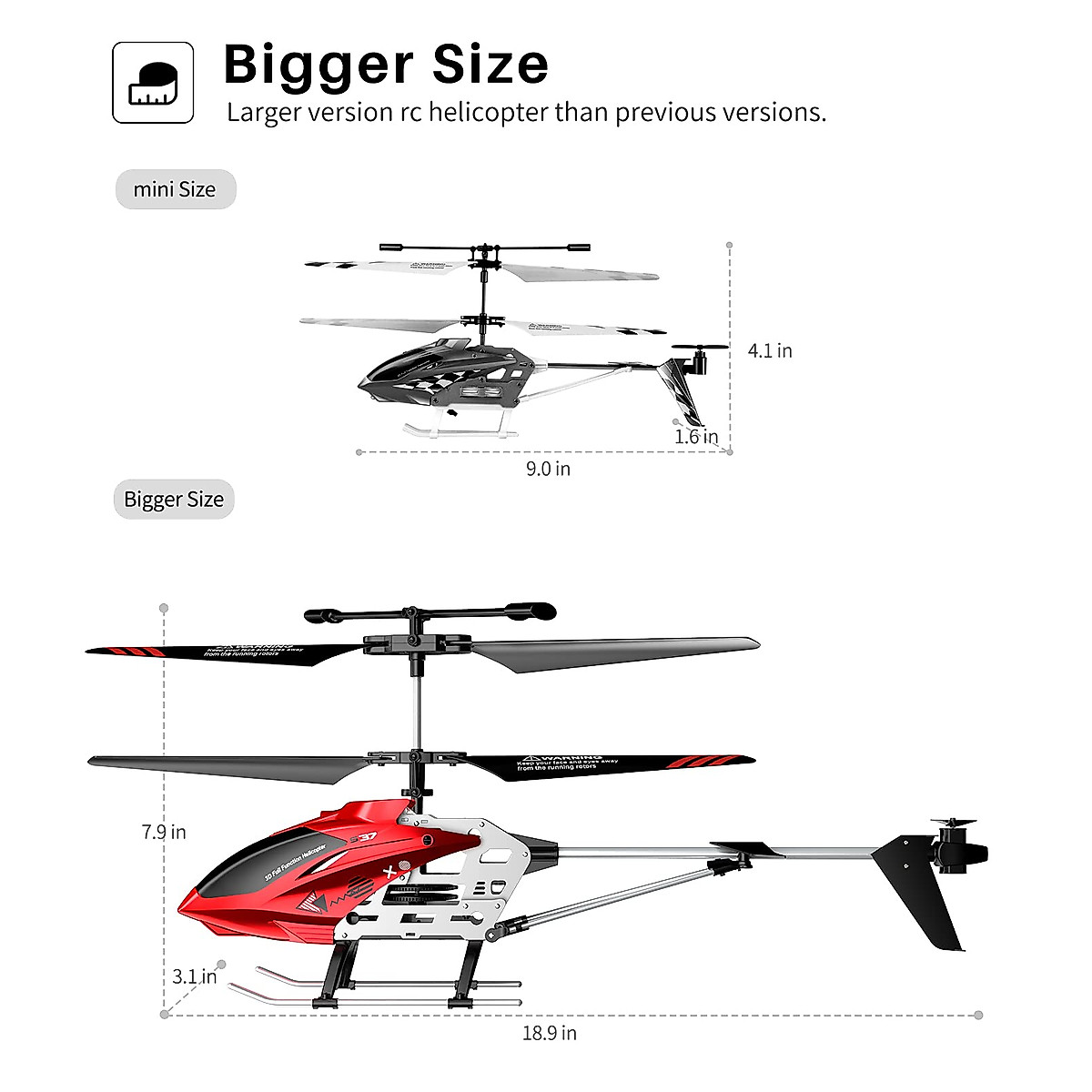 RC Helicopter, S37 Aircraft with Altitude Hold, 3.5 Channel, Sturdy Alloy Material, Gyro Stabilizer and High & Low Speed, Multi-Protection Drone for Kids and Beginners to Play Indoor-Red