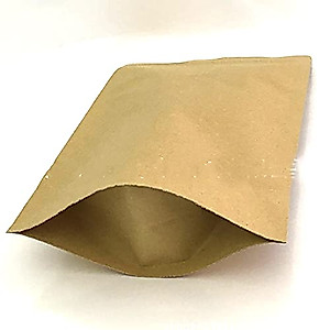 250g 8oz Kraft Stand Up Pouches,Zip Lock Stand Up Bags,Kraft Paper Stand up Zipper Pouches Coffee Bags Coffee Pouches with Valve Reusable (Pack of25)