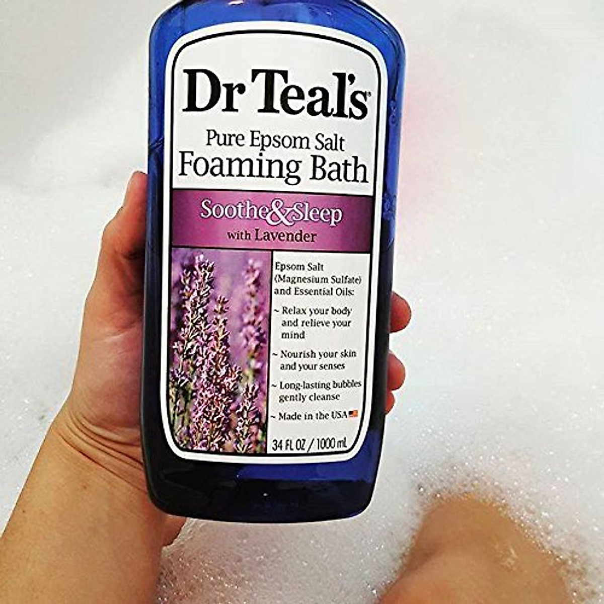 Dr Teal's Foaming Bath 3-Pack (102 Fl Oz Total) Soothe & Sleep with Lavender