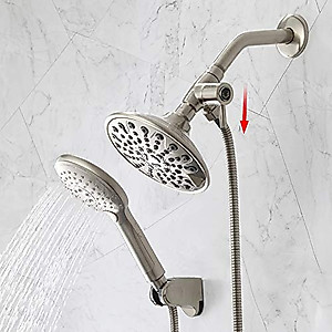 Solid Brass Shower Arm Diverter for Hand Held Showerhead and Fixed Shower Spray Head ∣ G 1/2 3-Way Bathroom Universal Shower System Replacement Part (Brushed Nickel)