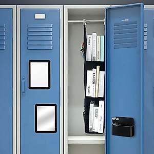 Didaey 5 Pcs 3 Shelf Hanging Locker Organizer Adjustable School Locker Shelf with Magnetic Pen Holder Magnetic Mirror Whiteboard Marker Locker Accessories for Office Home