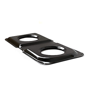 Range Kleen 1-Piece Drip Pan, Style K fits rectangle burner Gas Ranges Amana, GE, Hotpoint, Kenmore, Magic Chef, Maytag, Black Porcelain