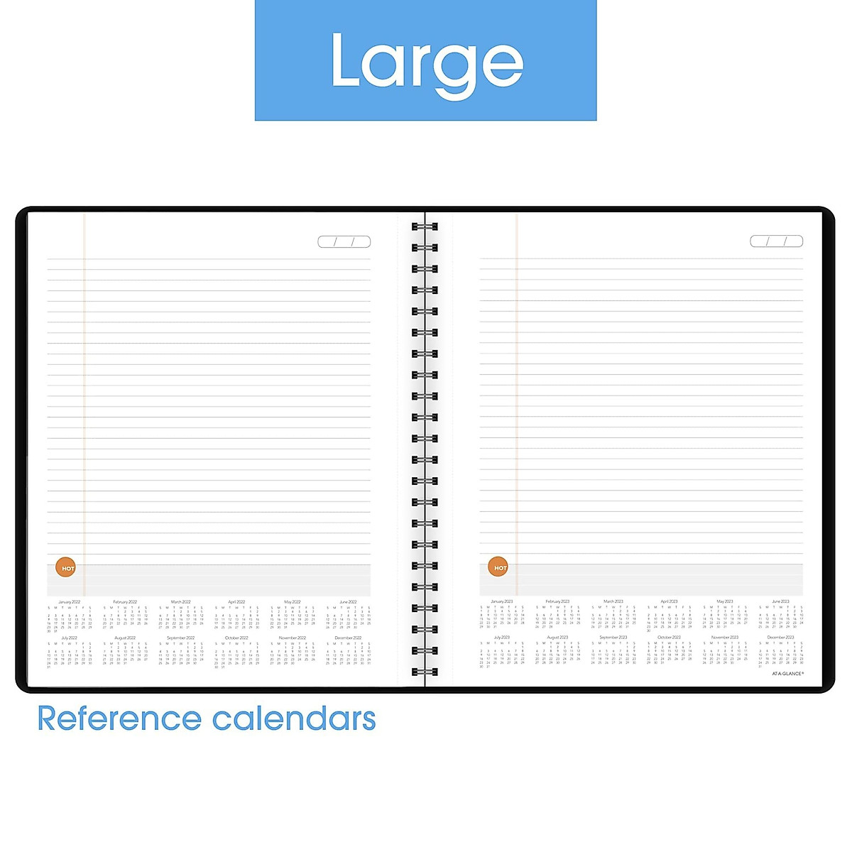Planning Notebook by AT-A-GLANCE, Undated, 8-1/2" x 11", Large, Plan. Write. Remember., with Reference Calendars, Black (70620905)