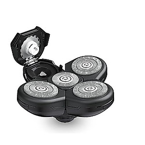 Jacler 5 Head Shaver Heads, Shaver Blade Heads Shaver Replacement for Electric Razor Shaving Bald Tool, Head and Face Electric Waterproof Razor Shaver Head