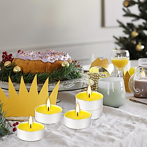 100 Pack Scented Tealight Candles 4 Hours, Lemon Aromatherapy Candles for Votive Home, Wedding Holiday and Emergency (Yellow)