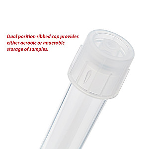Globe Scientific 110178 Polypropylene Culture Tube with Attached Dual Position Cap, Sterile, 14mL Capacity, 17mm Dia, 100mm Height (Case of 500)