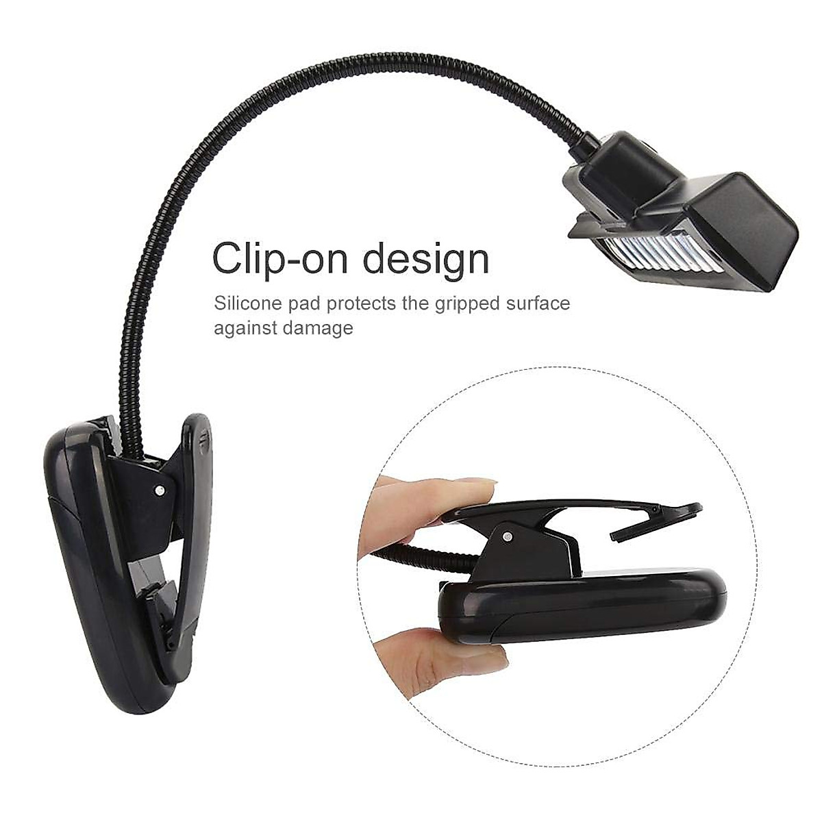 VBESTLIFE Music Stand Light, Portable Clip-on Position Adjustable LED Musician Lamp Reading Light for Music Stands Pianos Work Tables Desks Reading