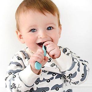 PrimaStella Silicone Chew Spoon Set for Babies and Toddlers | Safety Tested | BPA Free | Microwave, Dishwasher and Freezer Safe (Summer Rainbow Chew Spoon)