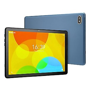 Pssopp 10.1 Inch HD Tablet, Dual Camera 4G LTE Tablet US Plug 100‑240V 8GB RAM 128GB ROM Vivid Colors Octa Core 2.4G 5G WiFi for Office (Blue)