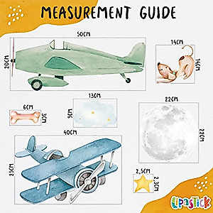 Lipastick Large Airplane Wall Decals for Kids - Premium Kids Wall Stickers Aircrafts - Creative Nursery Wall Decal for children's room, bedrooms - Plane Baby Nursery Wall Decor - Large Vinyl Wall Decal S Size (S, 15082113)