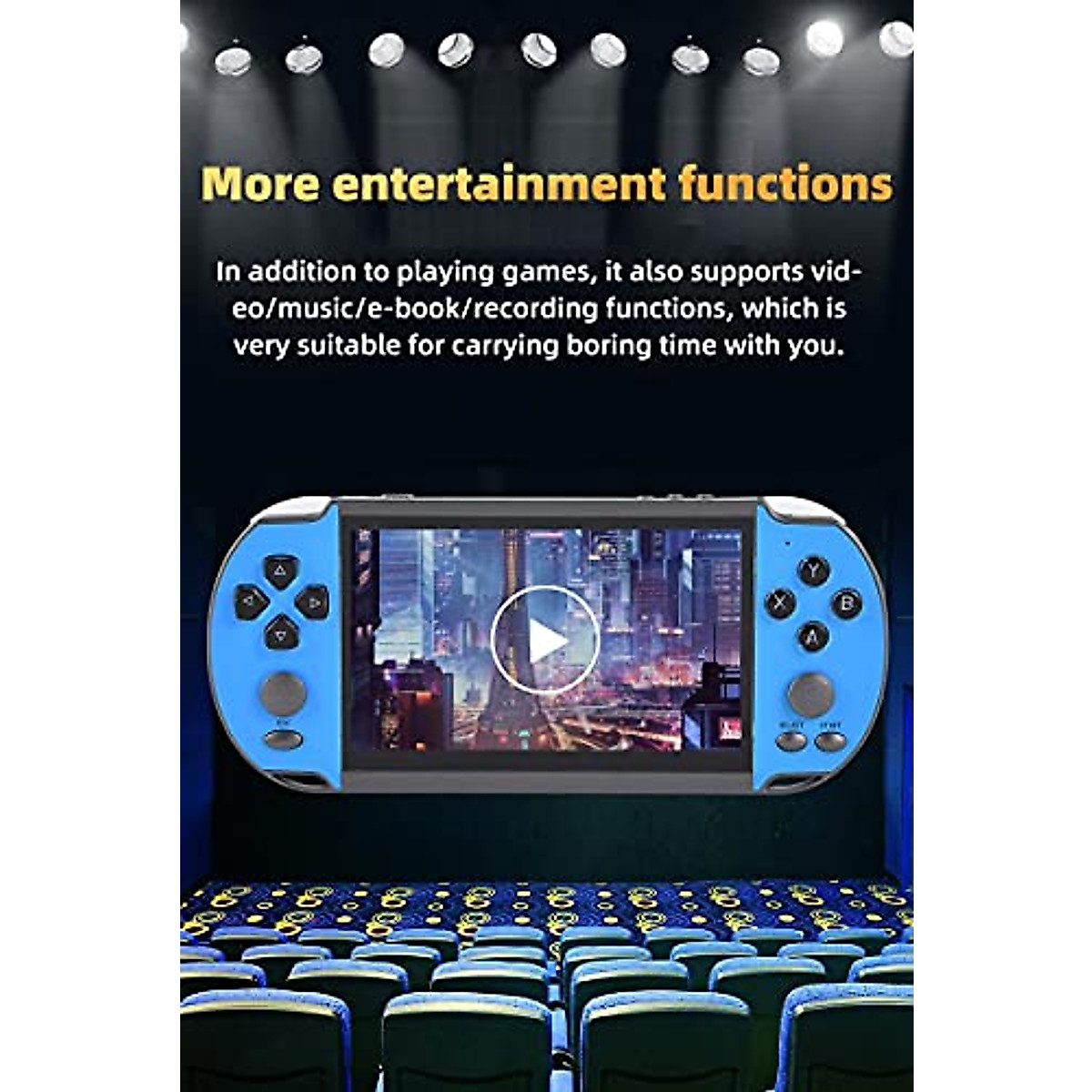 HLF 5.1-inch screen hd casual handheld game console with built-in 11000 vodeo games portable game retro nostalgic mp3 mp4 AV-out to TV game can be saved/added/deleted