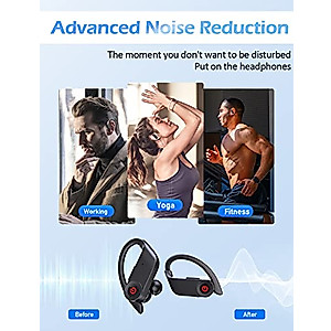 Wireless Earbuds Sports Bluetooth 5.1 Headphones Earhook Noise Cancelling, 50H Wireless Ear Buds Over Ear with Charging Case, Bluetooth Earphone for Samsung Android, Audifonos Bluetooth inalambricos