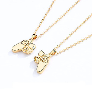 COLORFUL BLING Magnetic Game Controller Necklaces Punk Matching Friendship Necklace Game Console Couple Necklace for Couples or Best Friends-B