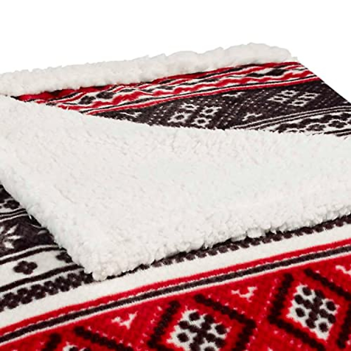 Eddie Bauer Ultra-Plush Collection Throw Blanket-Reversible Sherpa Fleece Cover, Soft & Cozy, Perfect for Bed or Couch, Fair Isle