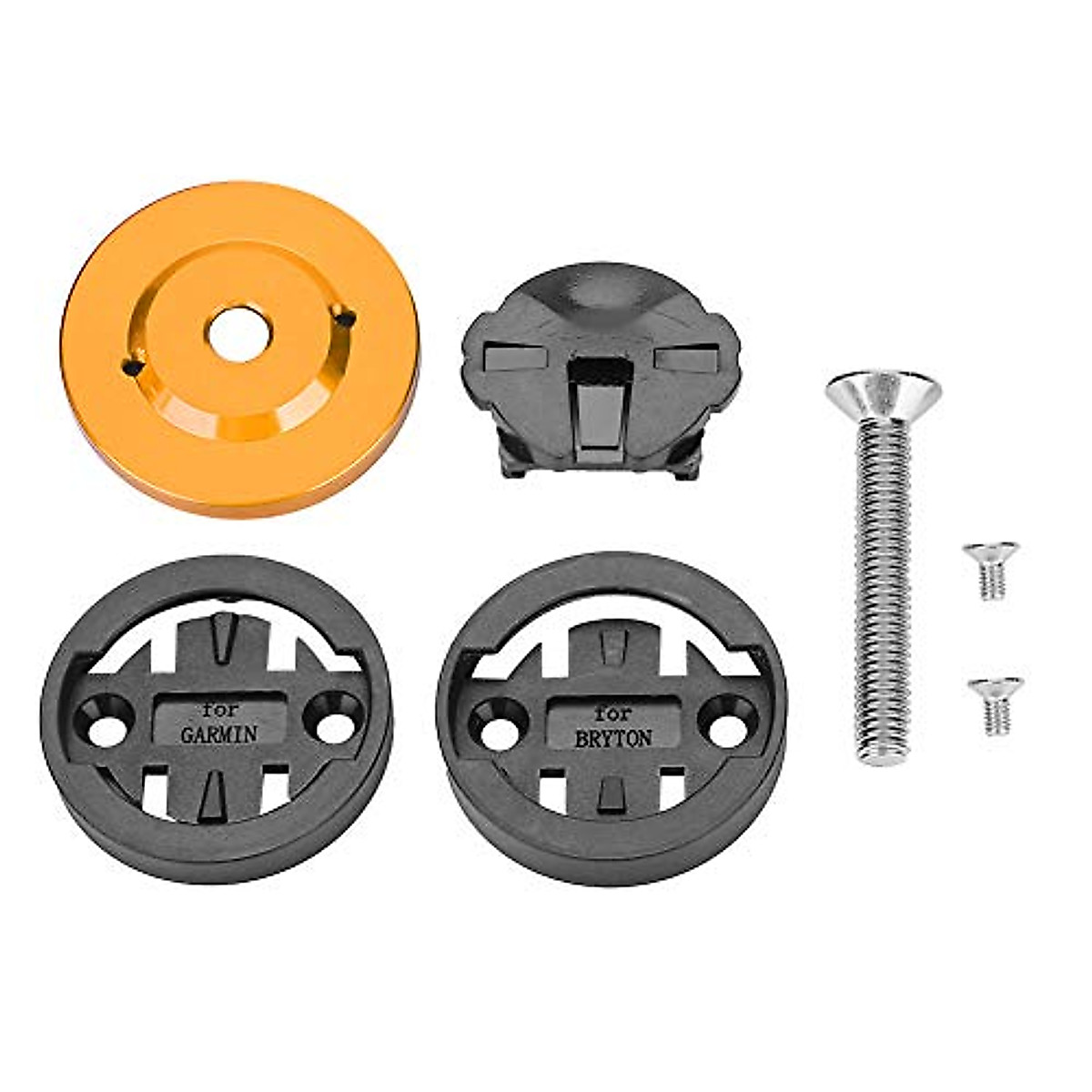 Liyeeo Bike Computer Stem Holder, Bike Computer Holder Wide Compatibility Sturdy Durable for Road Bike C for Mountain Bikes(Gold)