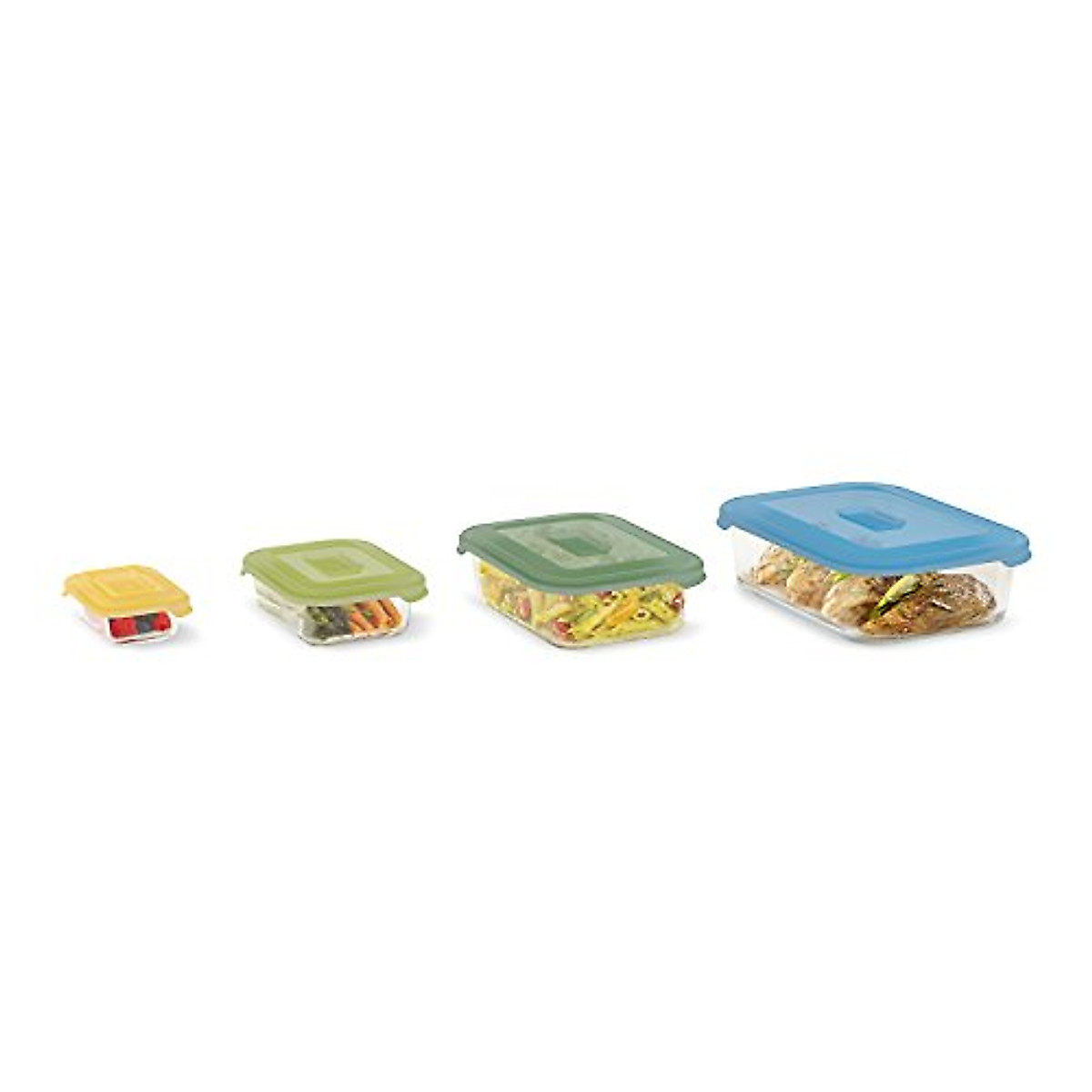 Joseph Joseph Nest Glass Storage Dishes-Multi-Colour, Set of 4, Multicolor