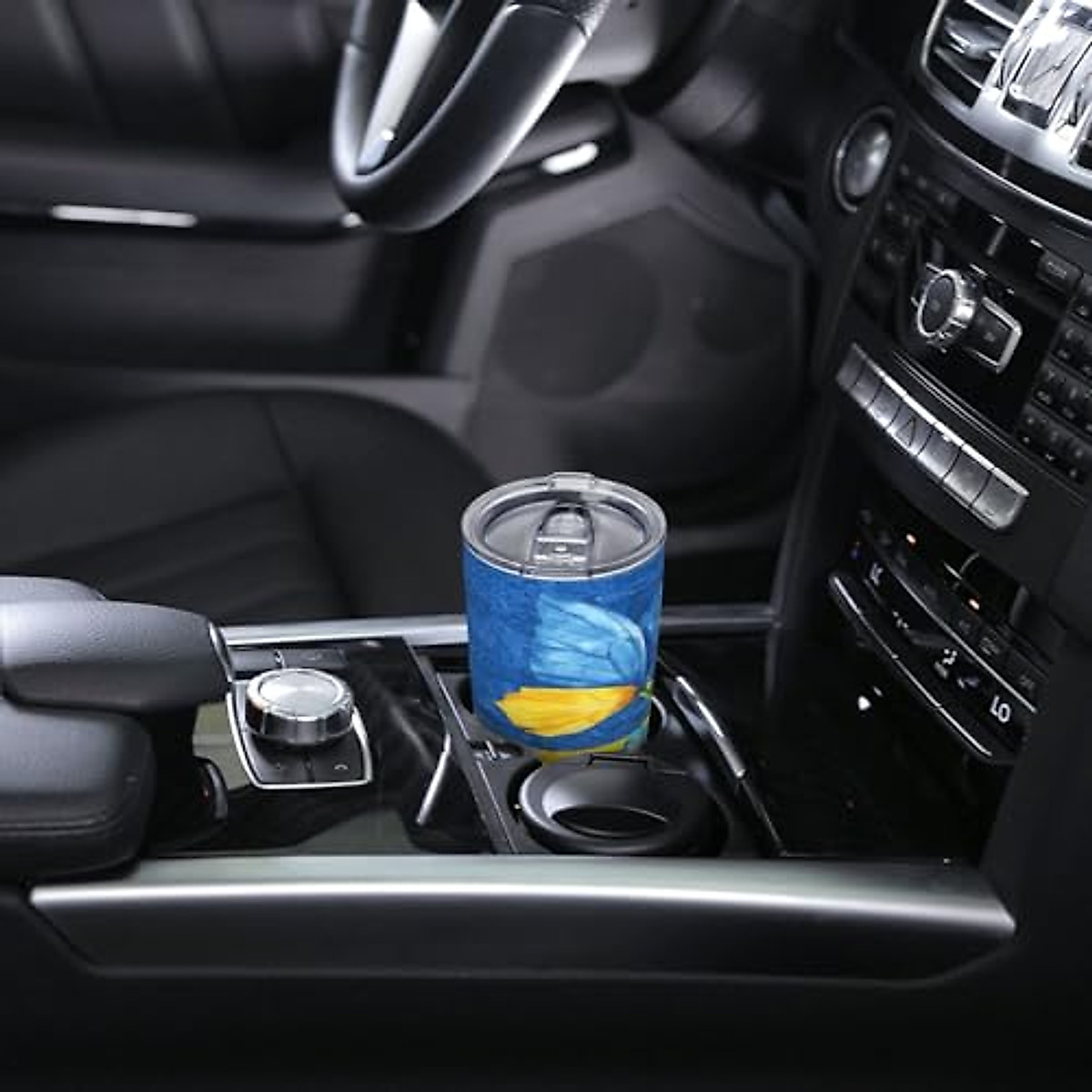 VKKOEWL sunflower Flag of Ukraine Ukrainian flag Stainless Steel Insulated Tumbler 20 Oz Travel Water Bottle Coffee Mug Drink Cup With Lid Straw