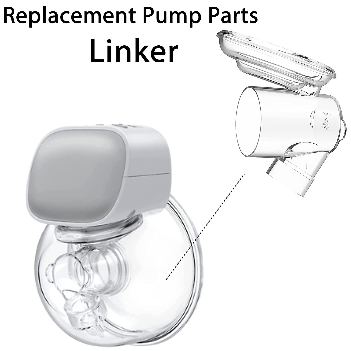 Mompmuir Linker Compatible with Momcozy/TSRETE/HAUTURE/PADRAM/LoveOfLive/OMFMF, Use with Wearable S9 Pro/S10/S12 Parts Replace, Wearable Breast Pump Accessories Connector - 1 Pack