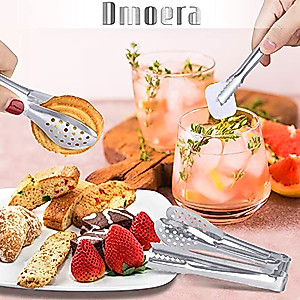 12 Pack Premium Small Serving Tongs, Dmoera Mini Stainless Steel Appetizer Tongs, 5Inch,5.2Inch(12.7cm)