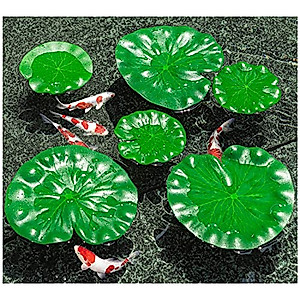 Floating Lily Pads for Ponds, 6Pcs Realistic Lily Pads Leaves Artificial Floating Foam Lotus Leaves Plastic Foam Water Lily Pads Foliage Pond Decor for Pond Pool Koi Fish Patio Aquarium