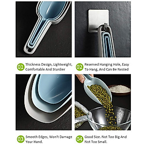 Ice Scoop Set of 3, Multi-purpose Plastic Kitchen Scoops Bar Scooper for Canisters, Flour, Powders, Dry Foods, Candy, Pop Corn, Coffee Beans and Pet Food