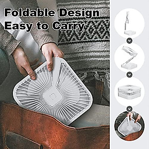 Comix Portable Pedestal Fan, Folding Desk Fan with Adjustable Height, 7200mah Rechargeable Battery Powered Fan for Personal Bedroom Office Outdoor Camping Fishing