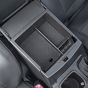 PIMCAR Compatible with 2019 2020 2021 2022 2023 Ford Ranger Center Console Organizer ABS Plastic Material Armrest Box Insert Tray Accessories-Black