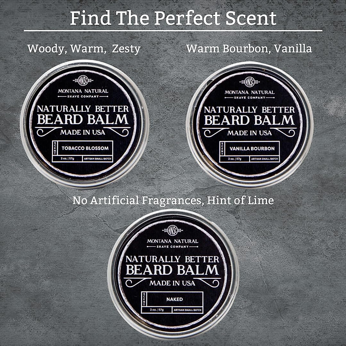 MNSC Small Batch Vanilla Bourbon Beard Balm for a Naturally Better Beard - All-Natural Beeswax and Plant-Based Oils, Petroleum-Free, Hypoallergenic, Handmade in USA