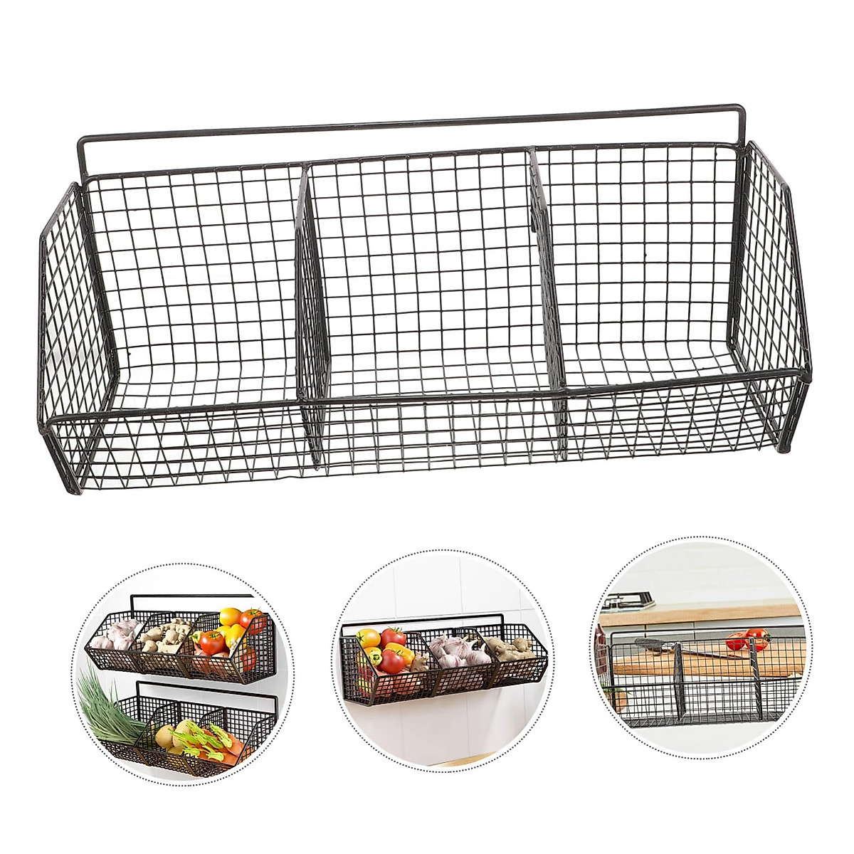 Yardenfun Wall Mounted Metal Shelf for Kitchen Multi Functional Sponge Drain Rack Spice Rack Organizer for Pantry Bathroom and Sink Areas Kitchen Storage Solution