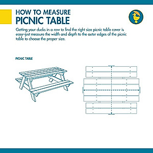 Duck Covers Ultimate Waterproof 70 Inch Picnic Table Cover, Outdoor Table Cover