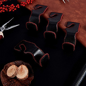 Frienda 4 Pieces Car Seat Hooks Leather Car Seat Hooks Black Car Seat Headrest Hooks Hanger Holder Hook Vehicle Hook Auto Car Seat Back Organizers Accessory for Coats Umbrellas Grocery Bags Handbag