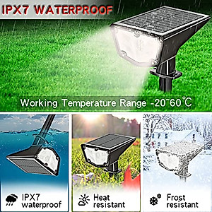 NBTORCH LED Solar Spot Lights Outdoor, IPX7 Waterproof Solar Landscape Lights, Garden Lights, Solar Powered Outdoor Lights for Yard Walkway Driveway Porch (2 Pack, Cold White)