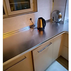 UPREDO Kitchen Stove Backsplash Sticker Waterproof Oilproof Wallpaper Peel Stick Drawer Cabinet Shelf Liners Paper 15.8inch by 9.8ft