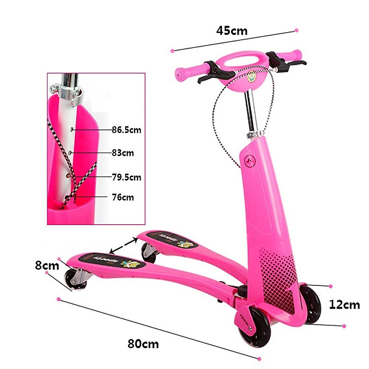 SZNWJ ygqtbc Flicker Scooter Perfect for Children Aged 2+,LED Light-Up Wheels Foldable Adjustable Kick Scooter Aluminum Outdoor use (Color : Green)