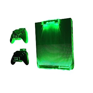 WALL MOUNT FOR XBOX ONE WITH MULTICOLOR LED LIGHTING KIT + 2 CONTROL MOUNT (one FAT (first generation))