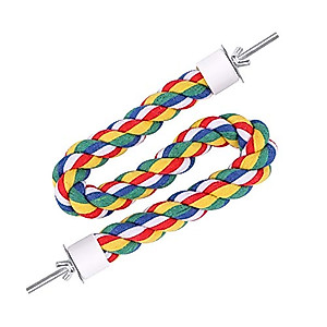 Bird Rope Perch Parrot Toys, Birdcage Swing Toys Spiral Bird Toys Bird Bungee Rope Perches Toys for Cockatiels Parrot Birds, Bird Cage Accessories - 40CM/15.7inch