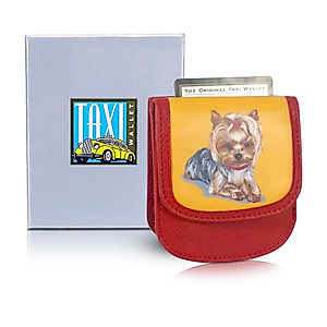 Taxi Wallet – Vegan Material, Yorkie – A Simple, Compact, Front Pocket, Folding Wallet, that holds Cards, Coins, Bills, ID – for Men & Women