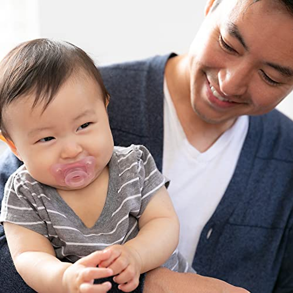 Chicco PhysioForma 100% Soft Silicone Mini One Piece Pacifier for Babies Aged 0-2 Months | BPA & Latex Free | Reusable Sterilizing Case | Pink, 2pk